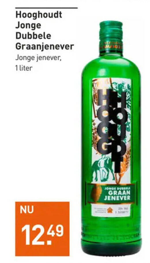 Hooghoudt Jonge Dubbele Graanjenever Jonge jenever, aanbieding bij Gall ...