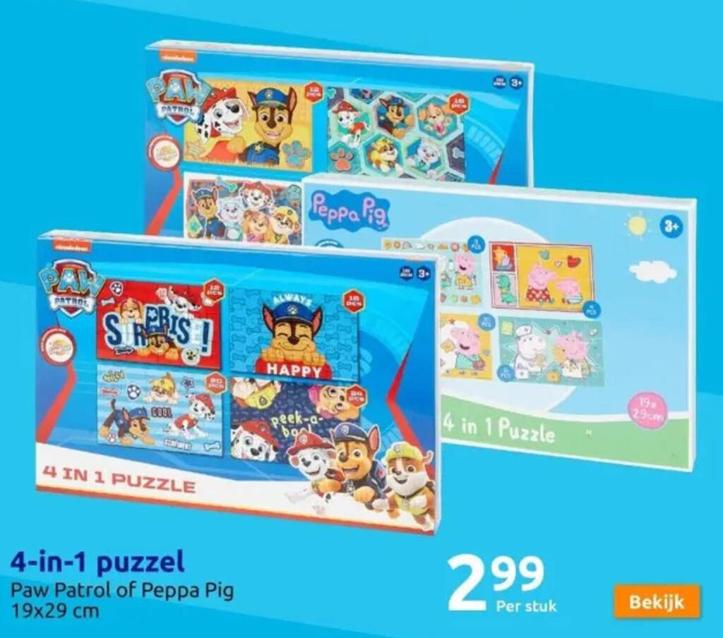 4-in-1 puzzel aanbieding bij Action
