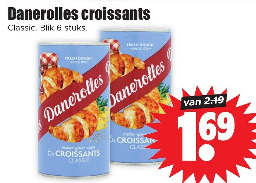 Danerolles croissants Classic. Blik 6 stuks aanbieding bij Dirk