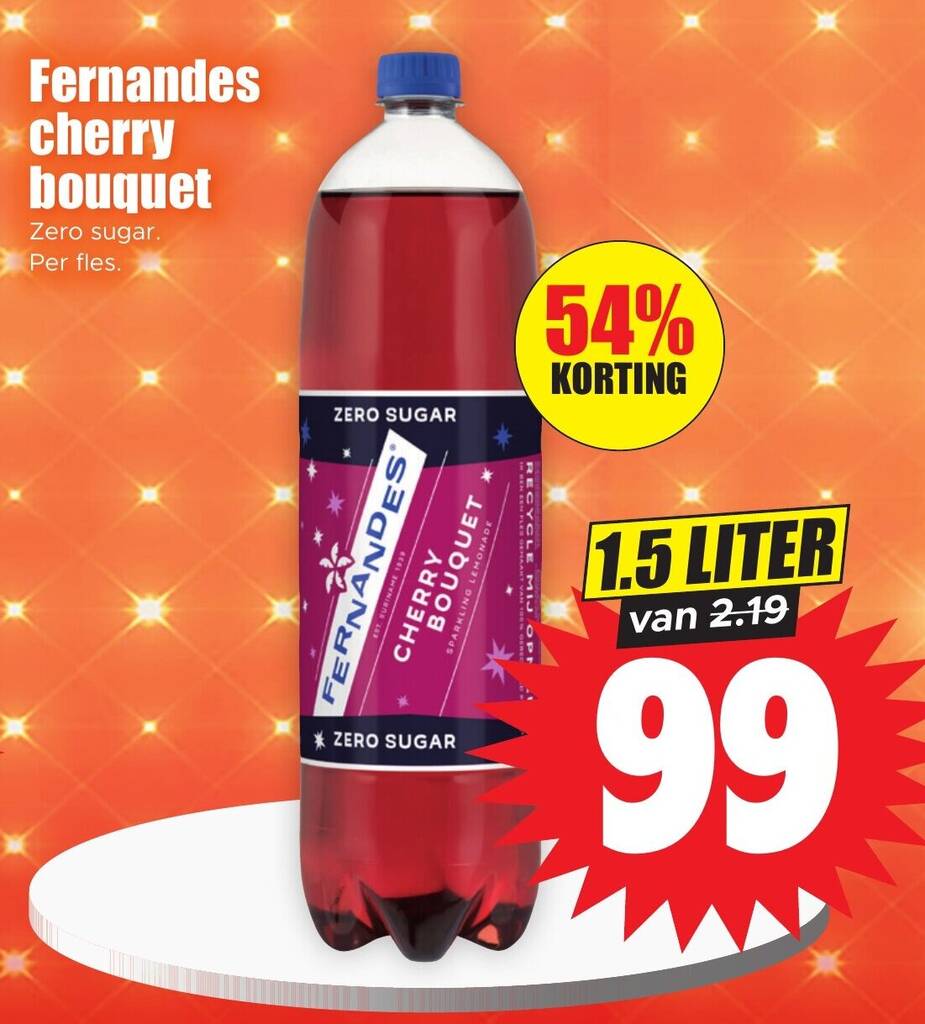 Fernandes cherry bouquet 1.5 LITER aanbieding bij Dirk