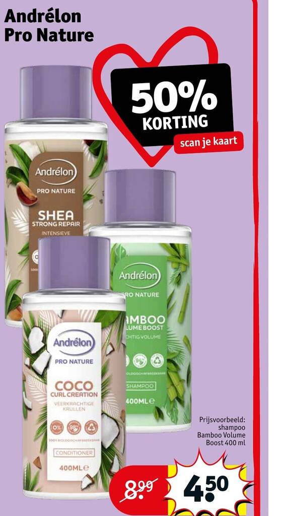Andrélon Pro Nature aanbieding bij Kruidvat