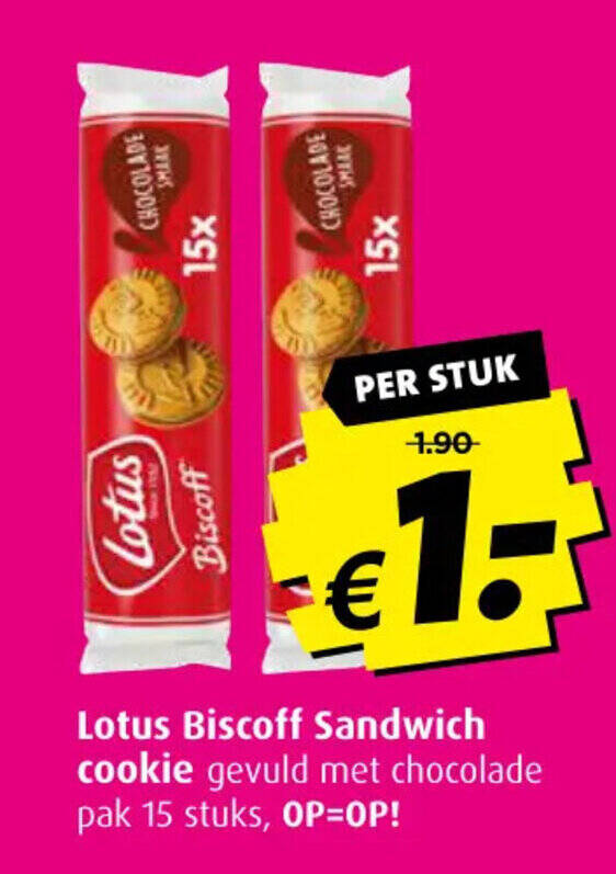 Lotus Biscoff Sandwich cookie aanbieding bij Boni