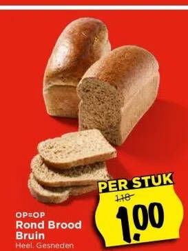 Rond brood bruin aanbieding bij Vomar Voordeelmarkt