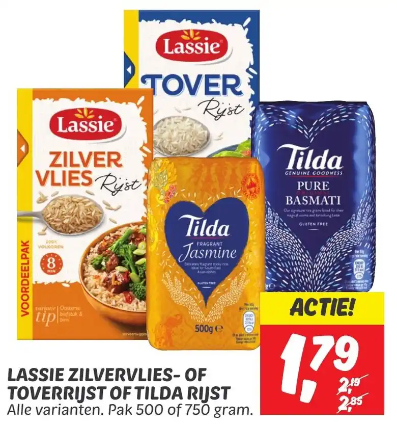 LASSIE ZILVERVLIES- OF TOVERRIJST OF TILDA RIJST aanbieding bij Dekamarkt