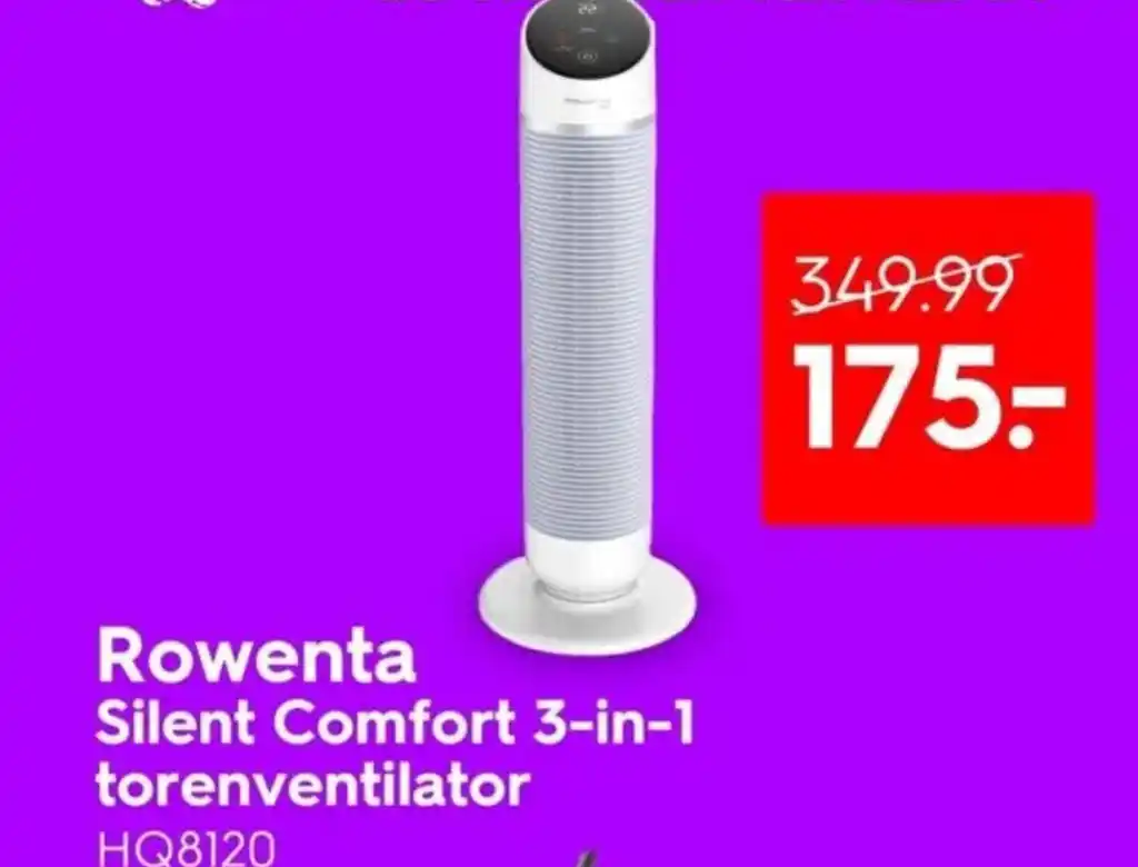 Rowenta Silent Comfort 3-in-1 torenventilator aanbieding bij HEMA