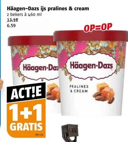 Häagen-dazs ijs pralines & cream aanbieding bij Poiesz