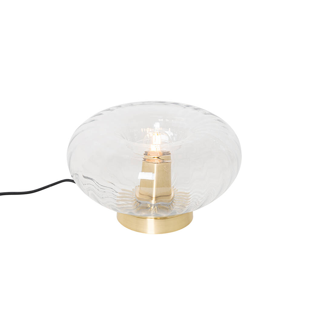 Art deco tafellamp goud met glas - ayesha aanbieding bij Lampenlicht.nl