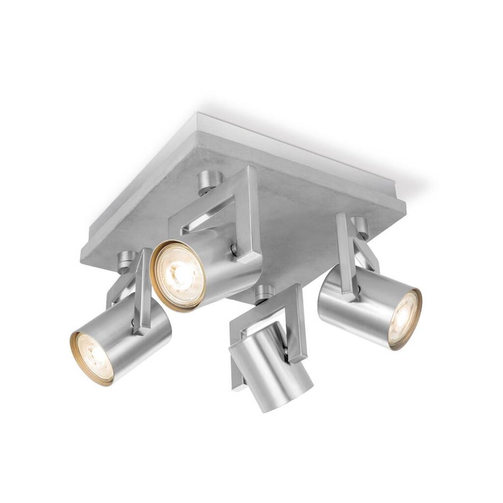 Home sweet home spot led concrete grijs 4x5,8w aanbieding bij Praxis