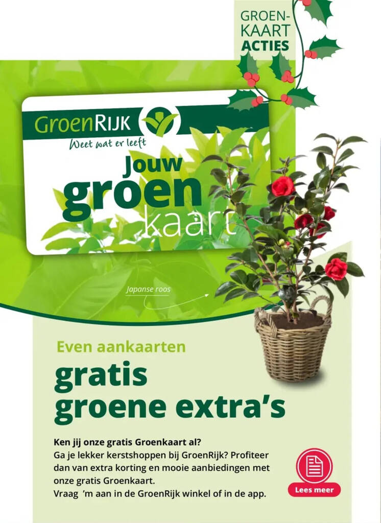 Even aankaarten gratis groene extra's aanbieding bij GroenRijk