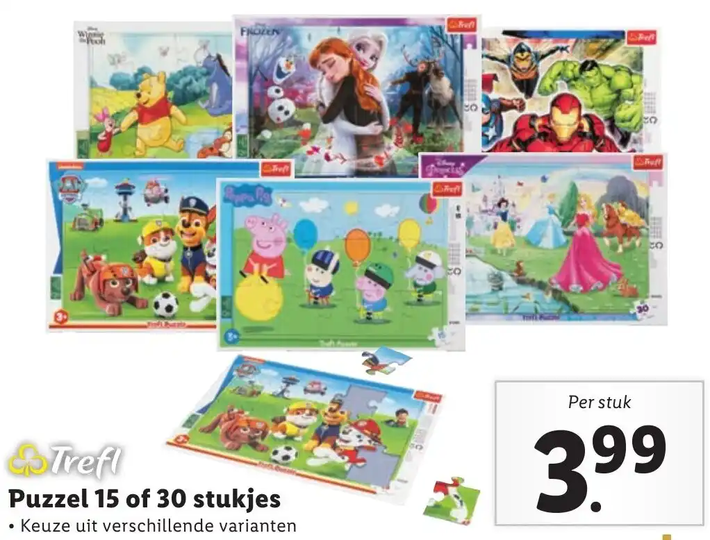 Trefl Puzzel 15 of 30 stukjes aanbieding bij Lidl