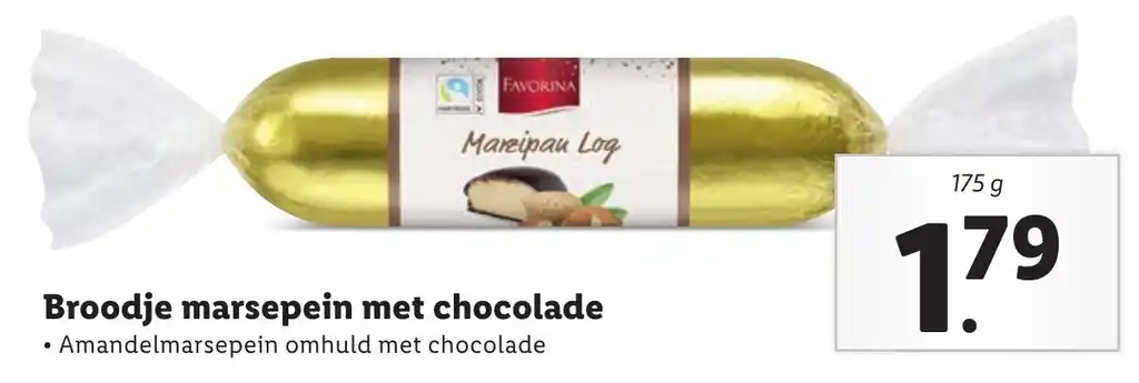 Broodje marsepein met chocolade 175 g aanbieding bij Lidl