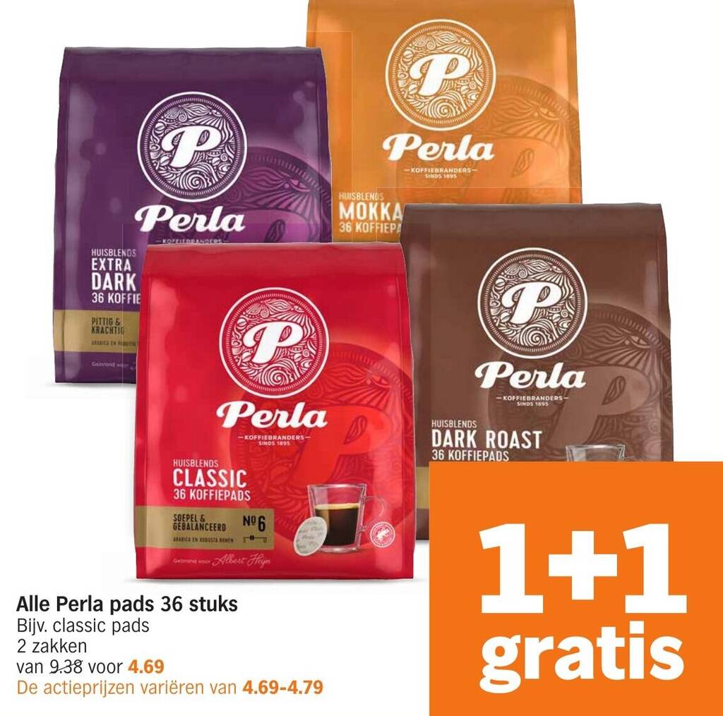 Alle Perla pads 36 stuks aanbieding bij Albert Heijn