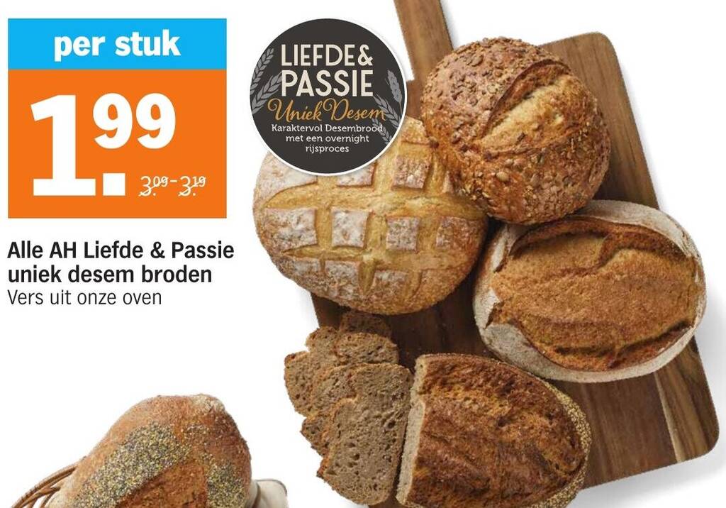 Alle AH Liefde & Passie uniek desem broden aanbieding bij Albert Heijn