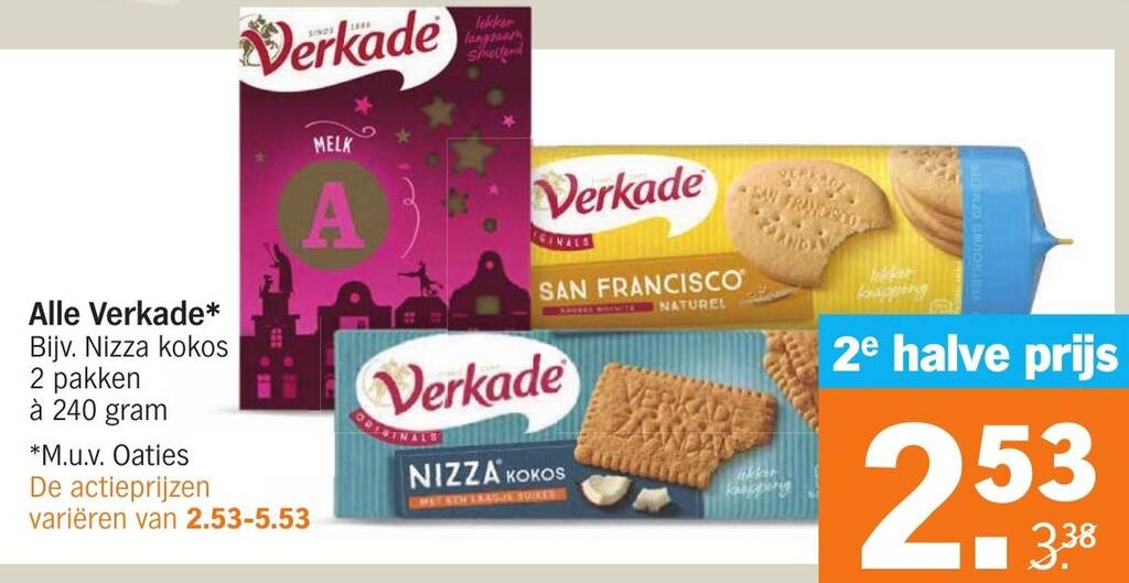 Alle Verkade à 240 gram aanbieding bij Albert Heijn