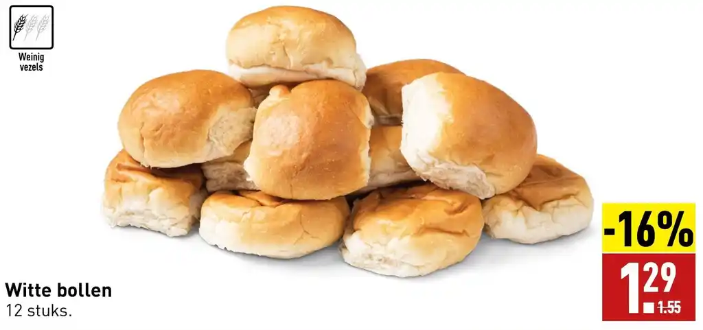 Witte bollen 12 stuks aanbieding bij ALDI