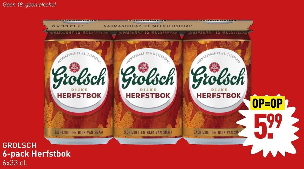 GROLSCH 6-pack Herfstbok 6x33 cl 6-pack 6x33 cl. aanbieding bij ALDI