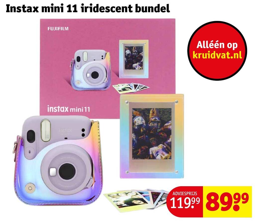 Instax mini 11 iridescent bundel aanbieding bij Kruidvat