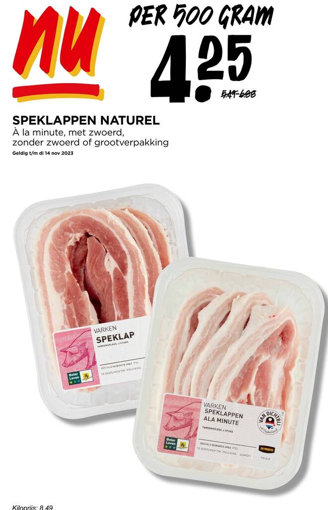 SPEKLAPPEN NATUREL À la minute, met zwoerd, zonder zwoerd of grootverpakking aanbieding bij Jumbo