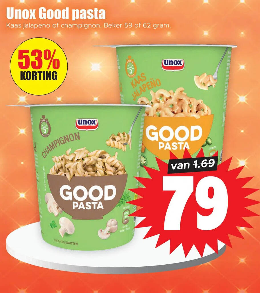 Unox good pasta aanbieding bij Dirk