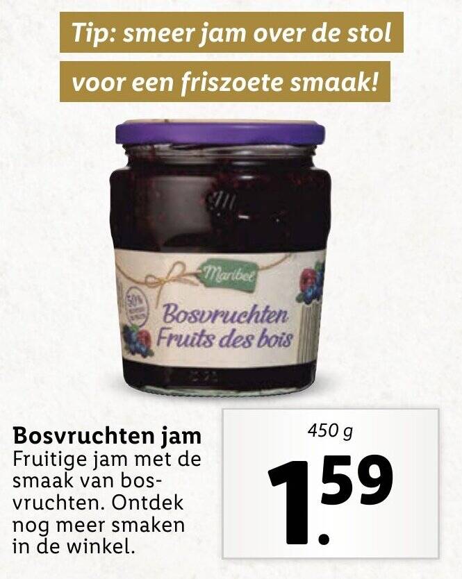 Bosvruchten jam 450 g aanbieding bij Lidl