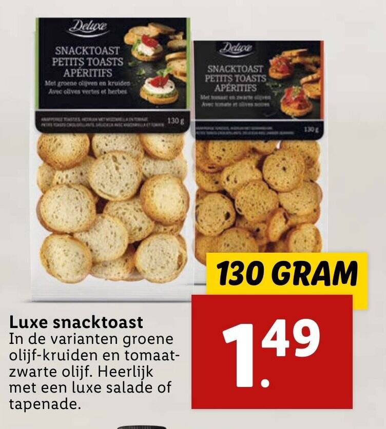 Luxe snacktoast 130 gram aanbieding bij Lidl