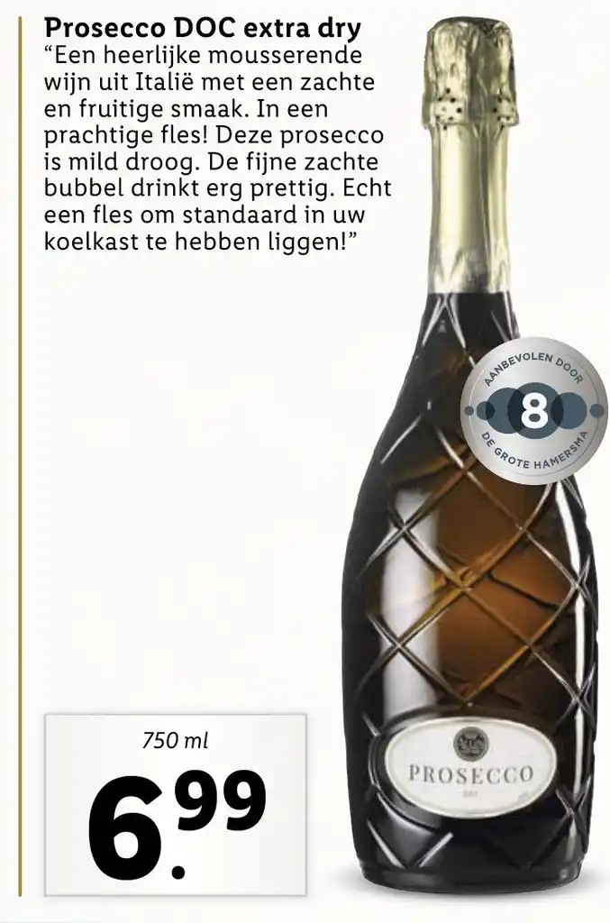Prosecco DOC extra dry 750 ml aanbieding bij Lidl