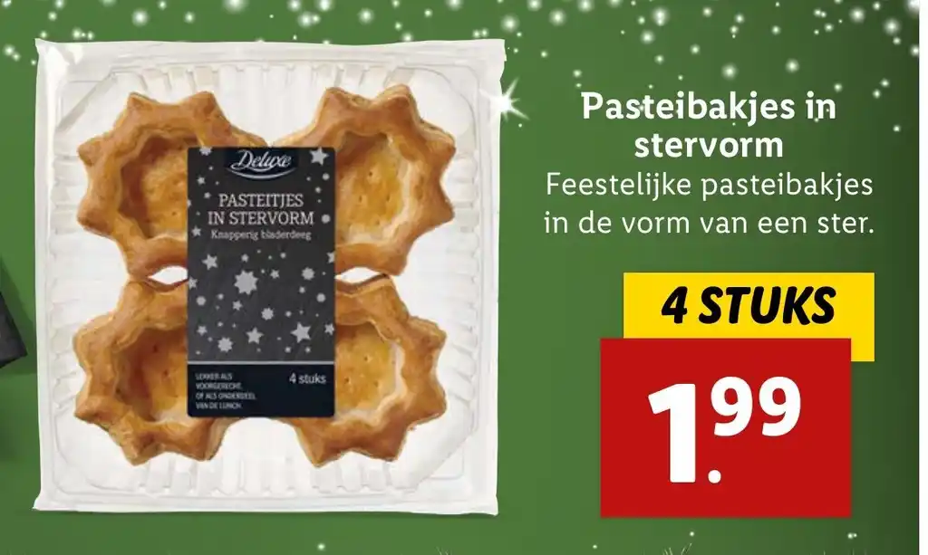Pasteibakjes in stervorm aanbieding bij Lidl