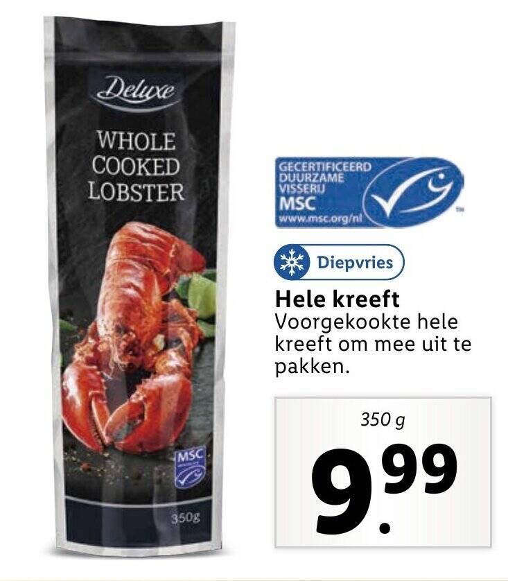 Hele kreeft 350 g aanbieding bij Lidl