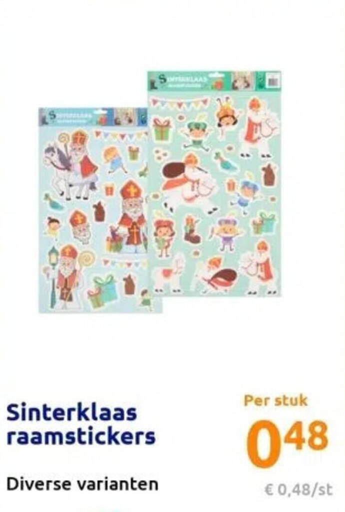 Sinterklaas raamstickers aanbieding bij Action