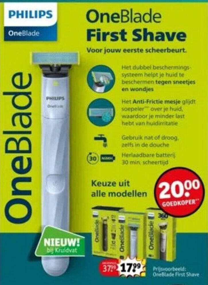 OneBlade First Shave aanbieding bij Kruidvat