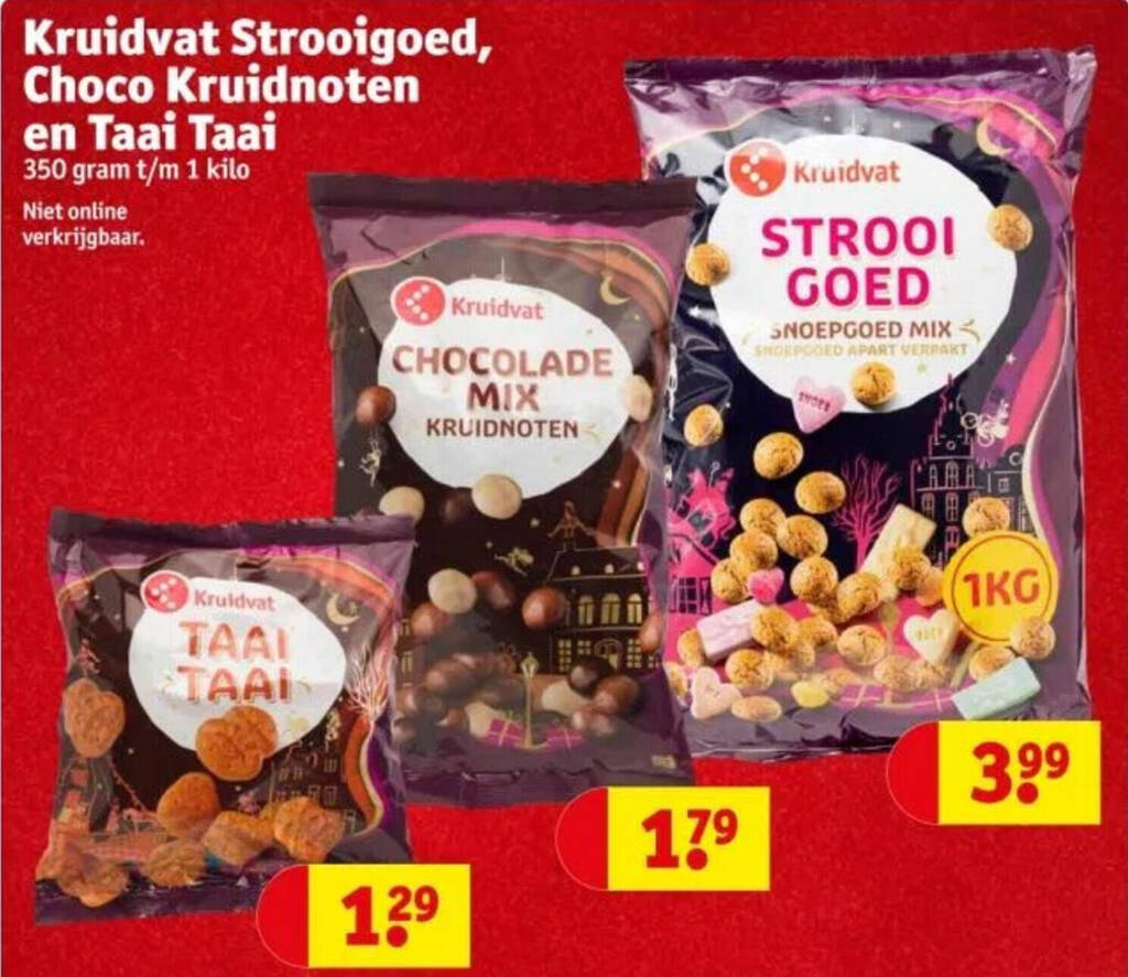 Kruidvat Strooigoed, Choco Kruidnoten en Taai Taai 350 gram t/m 1 kilo ...