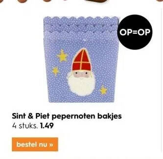 Sint & piet pepernoten bakjes aanbieding bij Blokker