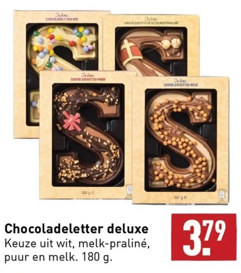 Chocoladeletter deluxe aanbieding bij ALDI