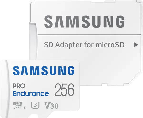 Samsung pro endurance 256gb microsdxc + sd adapter aanbieding bij Coolblue