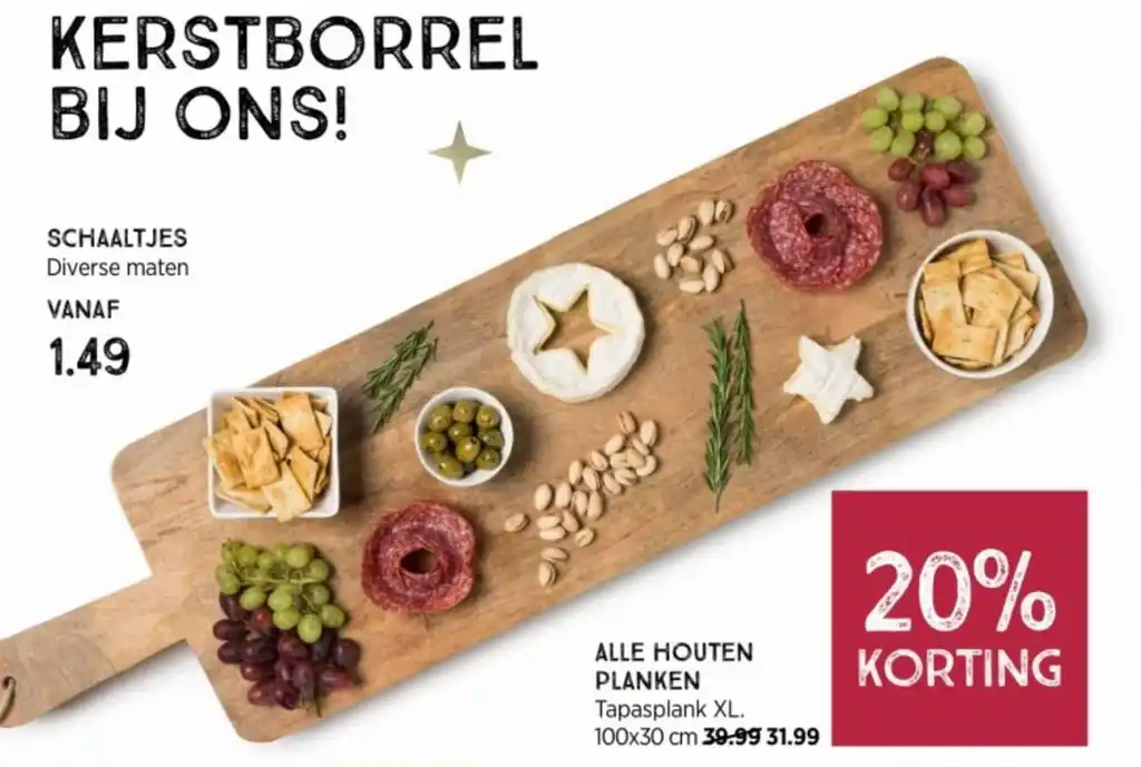 ALLE HOUTEN PLANKEN Tapasplank XL. aanbieding bij Xenos
