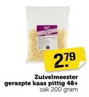 Zuivelmeester geraspte kaas pittig 48+ aanbieding bij Coop