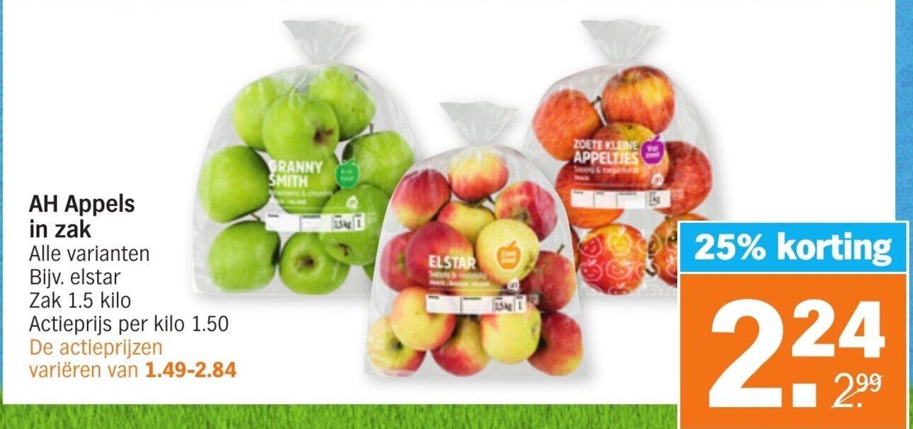 Appels in zak aanbieding bij Albert Heijn