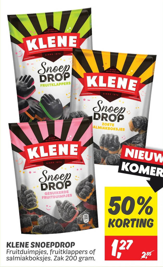 Klene snoepdrop aanbieding bij Dekamarkt