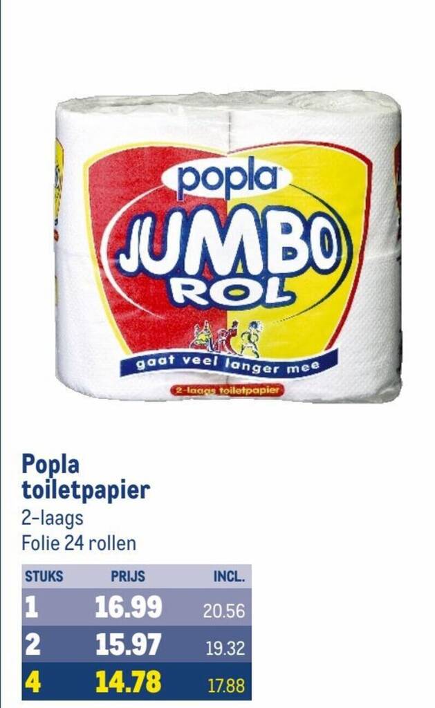 Popla toiletpapier aanbieding bij Makro