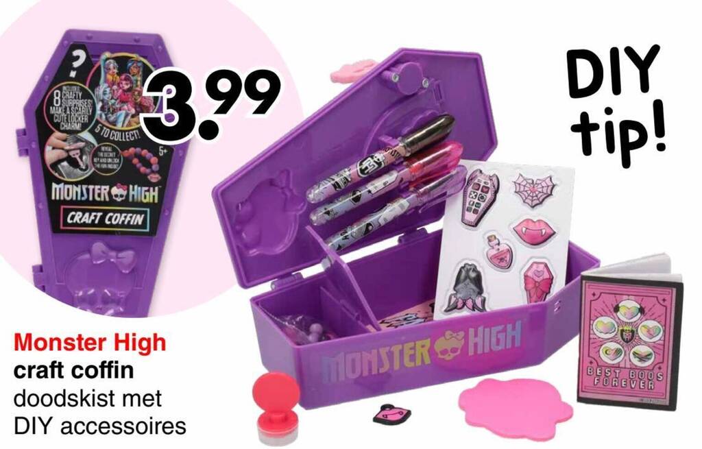 Monster High craft coffin aanbieding bij Wibra