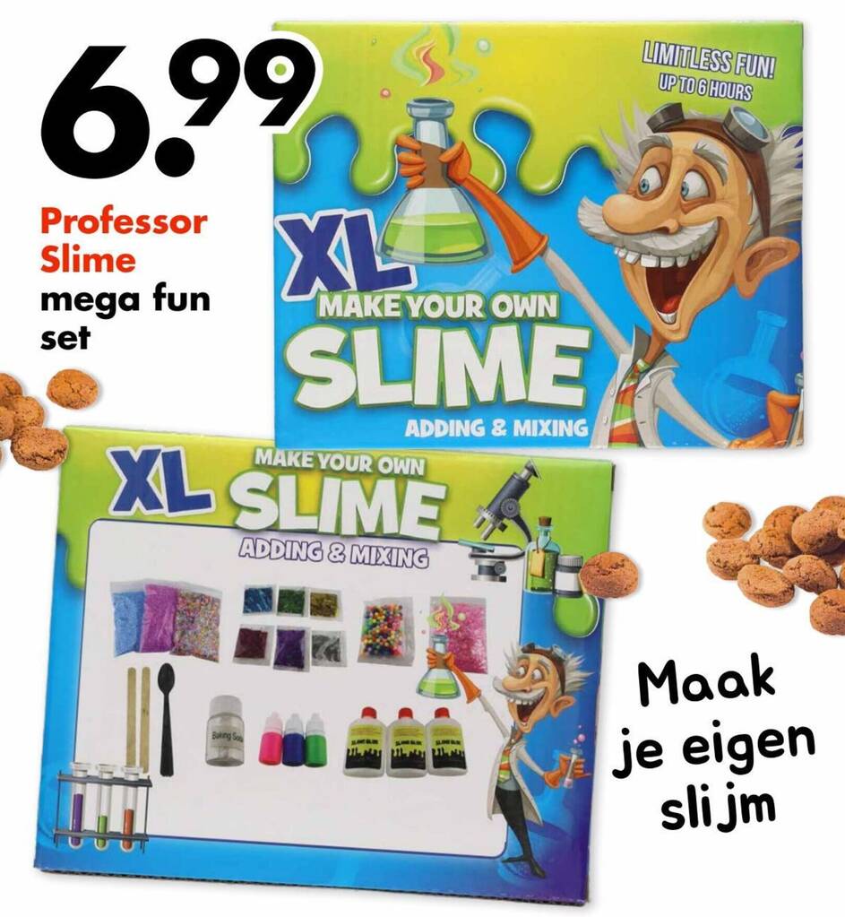 Professor Slime mega fun set aanbieding bij Wibra