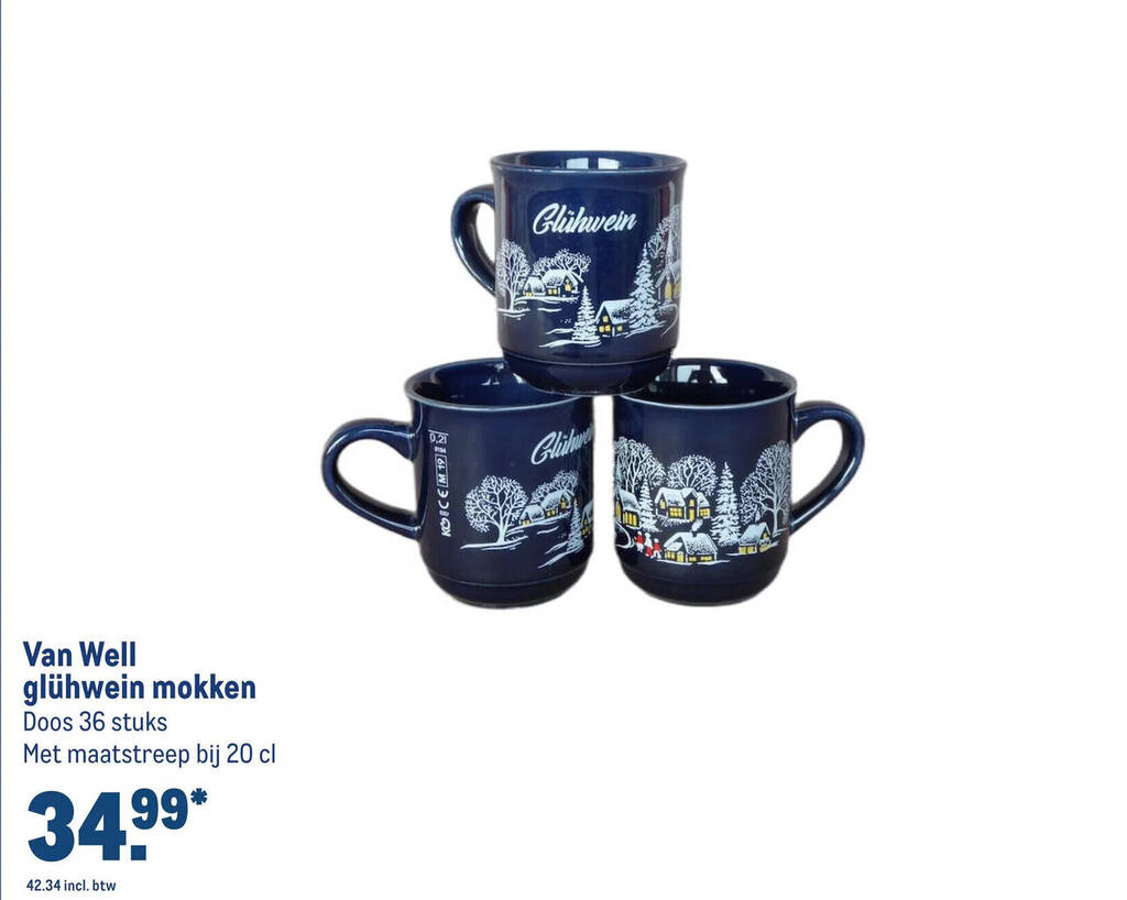 Van Well glühwein mokken aanbieding bij Makro