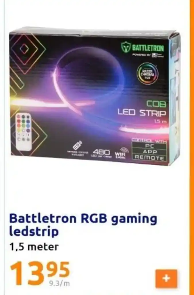 1,5 meter Battletron RGB gaming ledstrip aanbieding bij Action