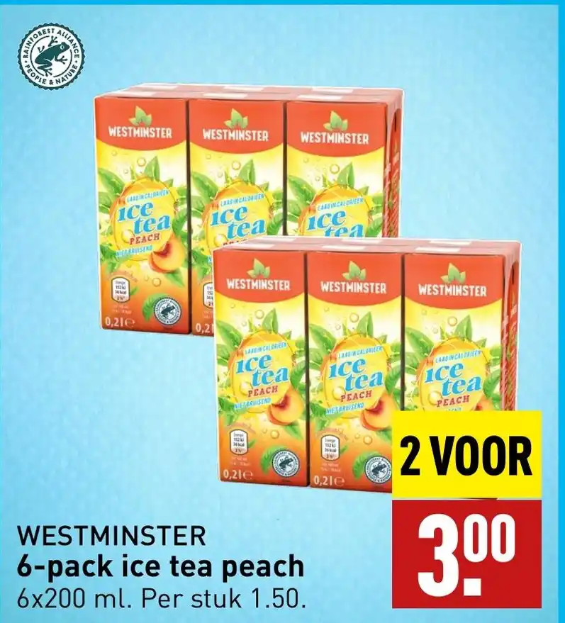 WESTMINSTER 6-pack ice tea peach 6x200 ml aanbieding bij ALDI