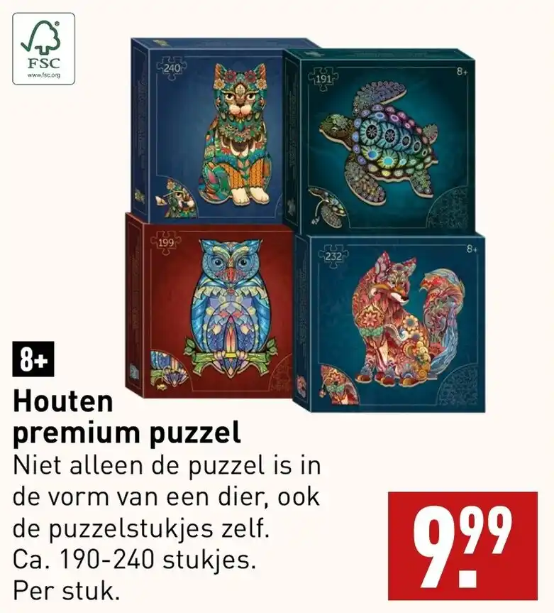 Houten premium puzzel aanbieding bij ALDI