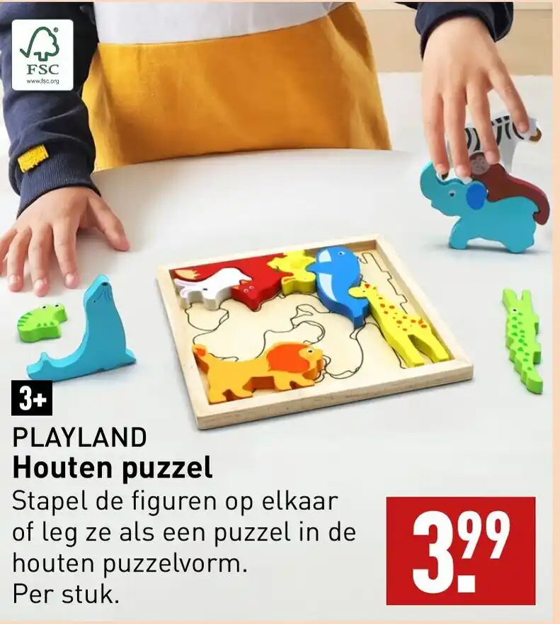 PLAYLAND Houten puzzel aanbieding bij ALDI