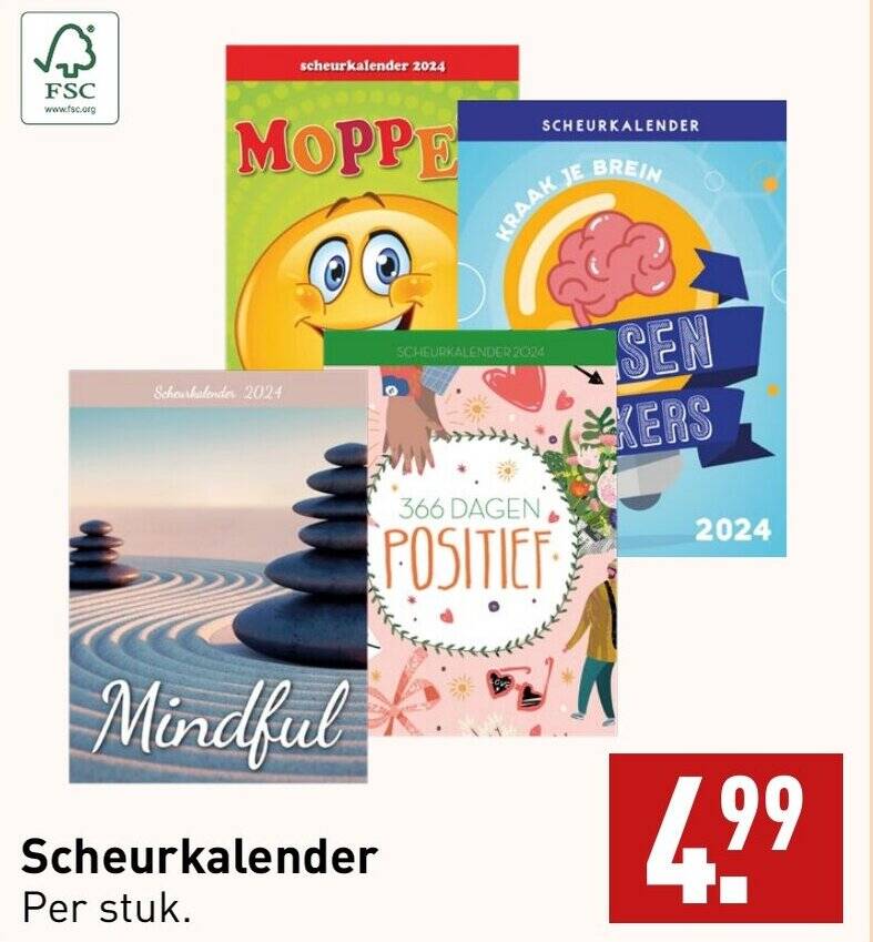 Scheurkalender Per stuk aanbieding bij ALDI