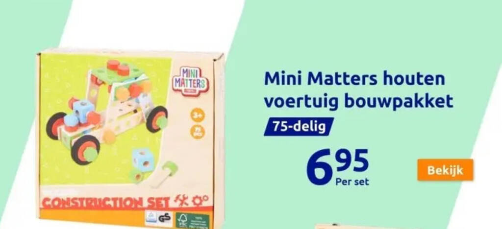 Mini Matters houten voertuig bouwpakket aanbieding bij Action