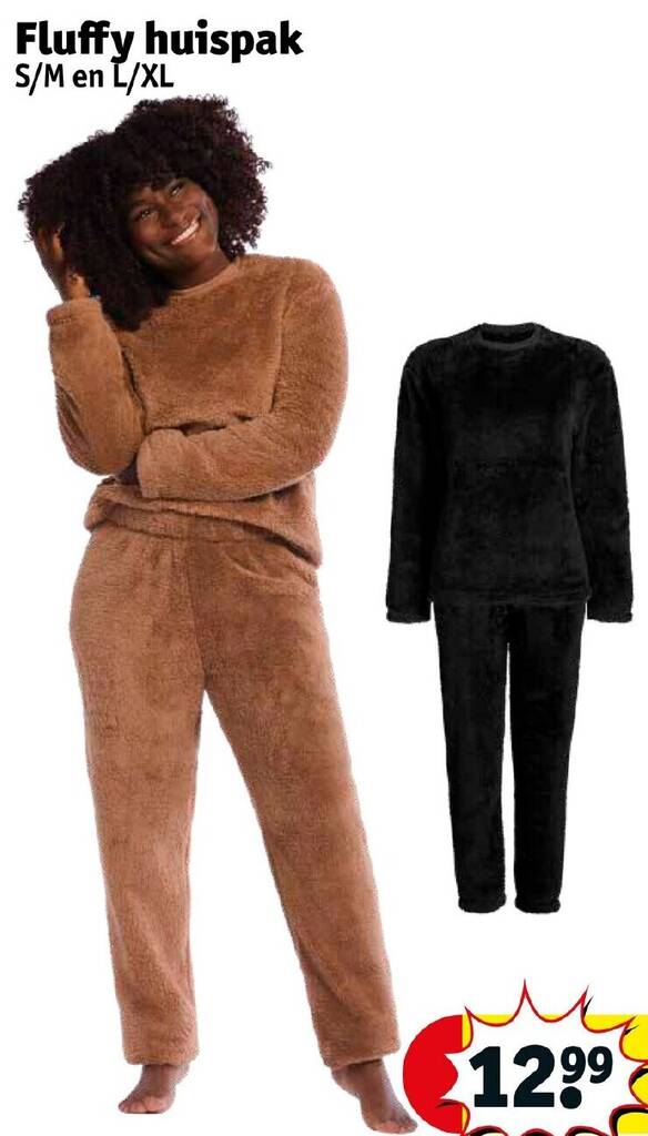 Fluffy huispak S/M en L/XL aanbieding bij Kruidvat