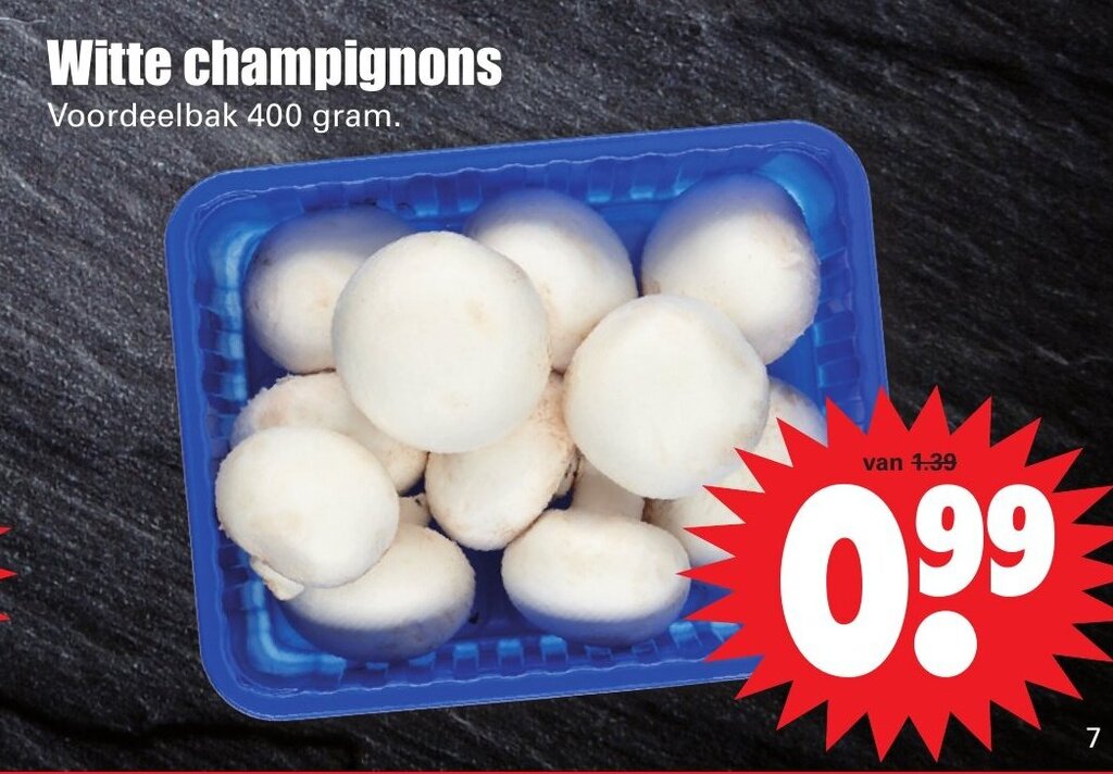 Witte champignons 400g aanbieding bij Dirk
